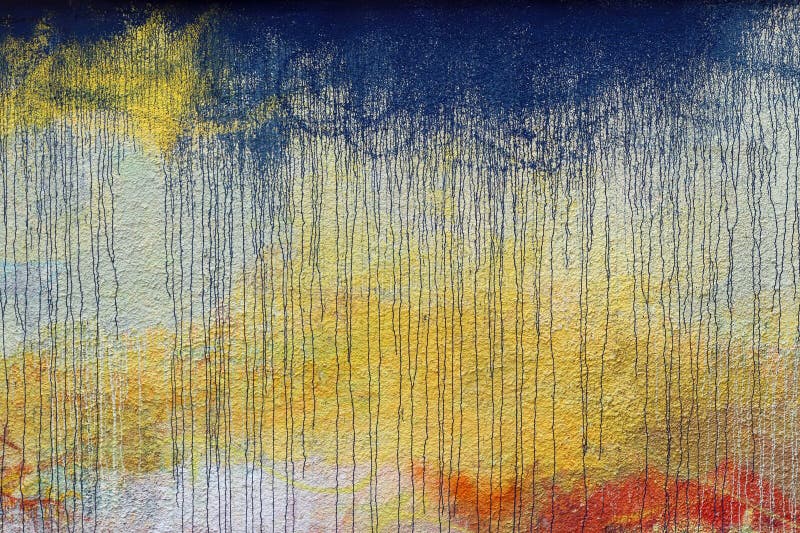 Rainy Day - Paint Running Down the Colored Background Stock Image ...