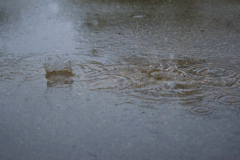 Rainy Day stock photo. Image of puddle, rain, pavement - 89603584