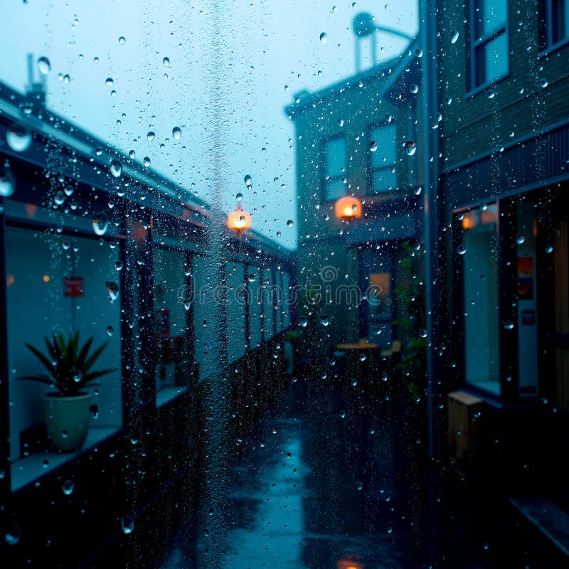 Rainy Day Reflections stock photo. Image of city, urban - 375218706