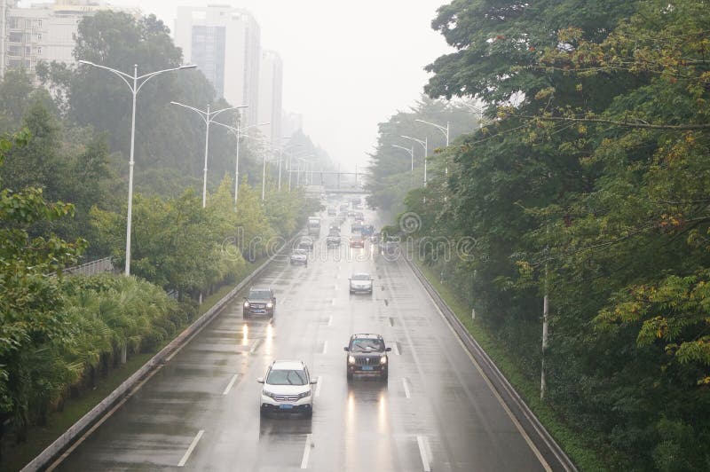 Rainy Day Road Traffic editorial stock photo. Image of asia - 65160828