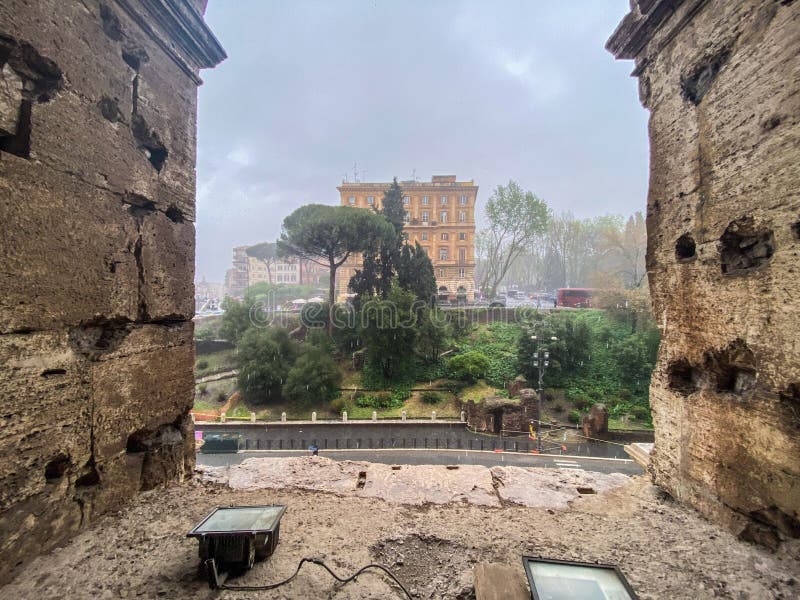 Rainy day in Rome stock photo. Image of town, monastery - 275857146