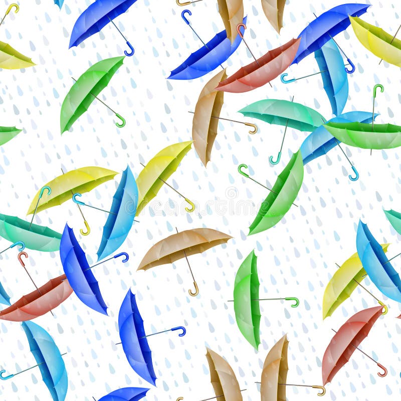 Rainy Day, Seamless Pattern. EPS 10 Stock Vector - Illustration of ...