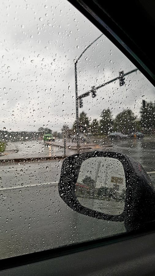 Rainy Day Traffic from Inside Car Stock Photo - Image of inside ...