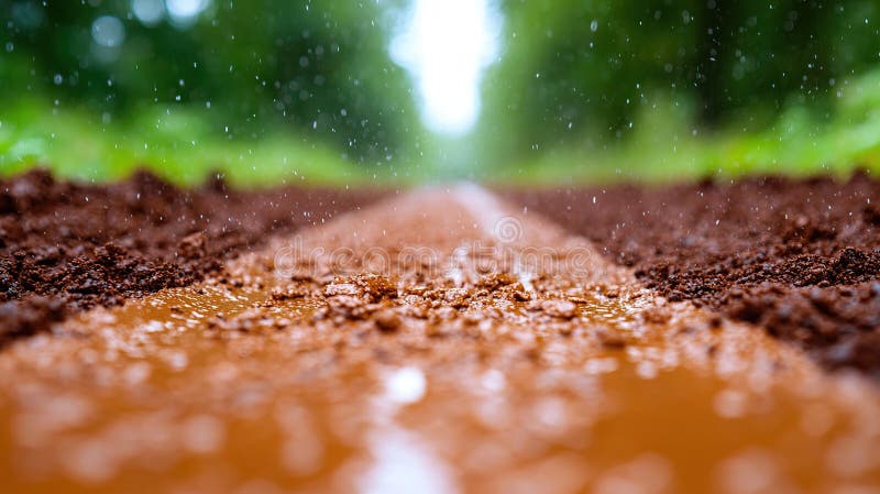 Rainy Day Trail, Muddy Path, Forest Backdrop, Nature Walk Stock Image ...