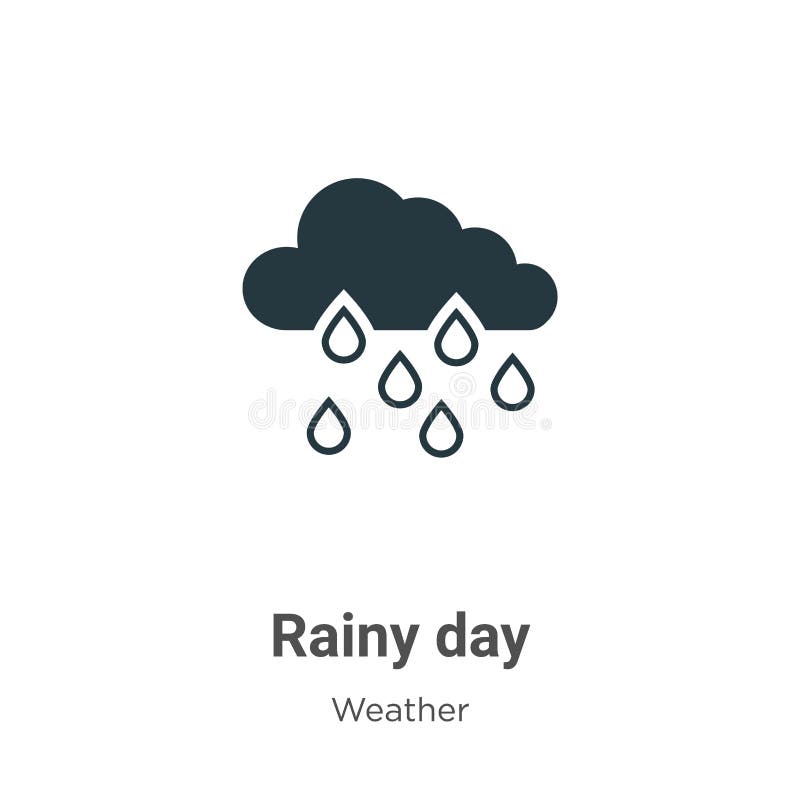 Rainy Day Vector Icon on White Background. Flat Vector Rainy Day Icon ...