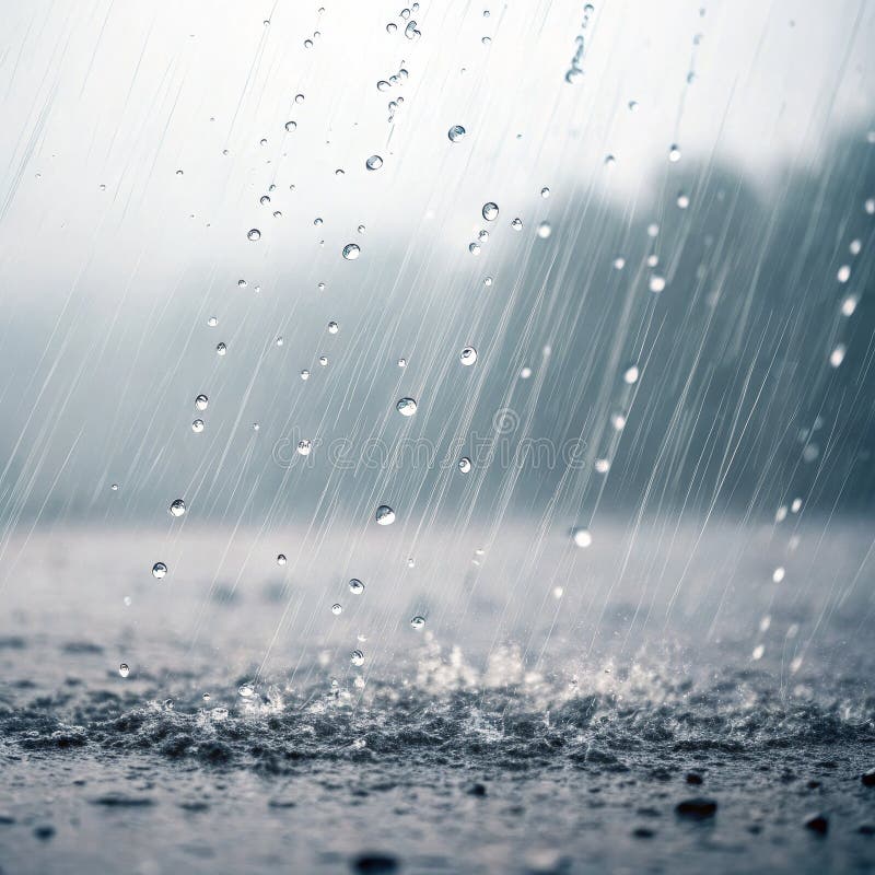 Rainy Day Water Droplets Falling on Ground, Abstract, Weather ,Drops ...