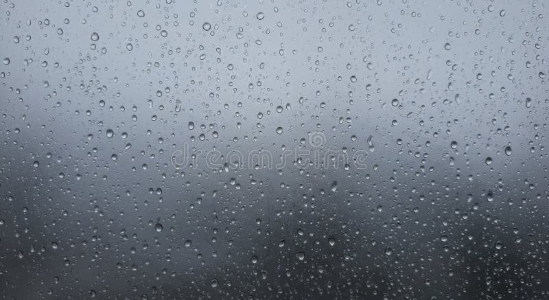 Rainy Day Window Texture: Grey and Blue Water Droplets on Glass Stock ...