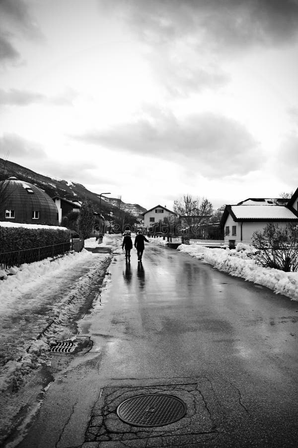 Rainy day at winter season stock image. Image of couple - 106220745