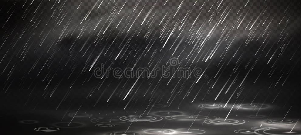 Rainy Effect with Diagonal Drops and Ripple Stock Vector - Illustration ...
