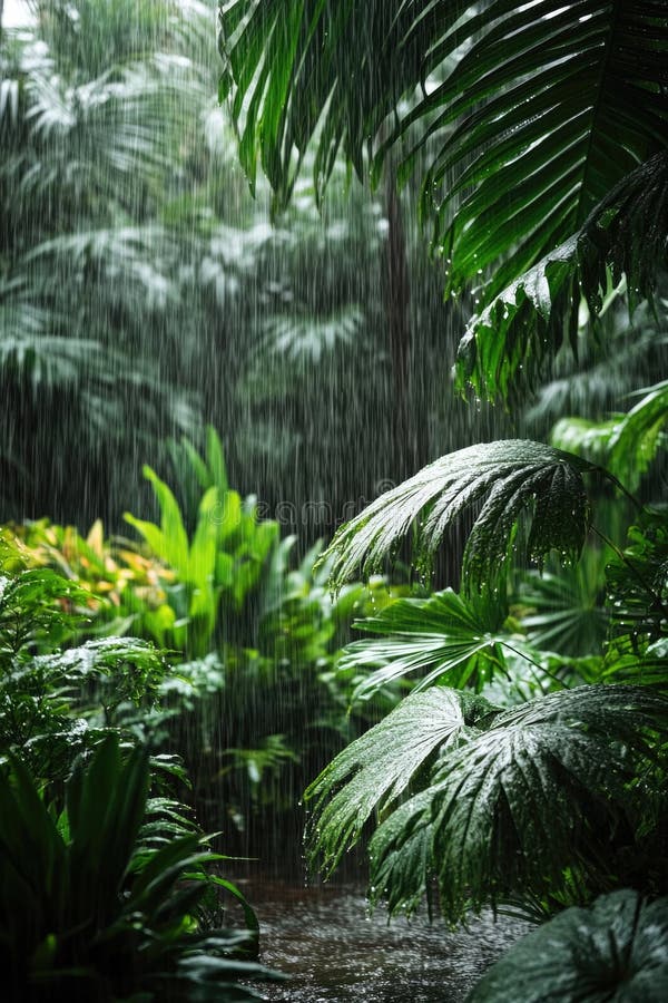 Rainy Forest stock photo. Image of climate, misty, cold - 377878890