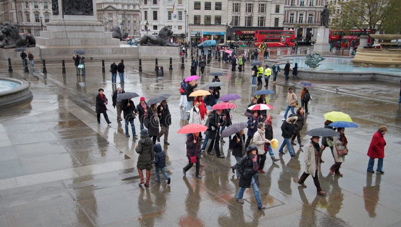 Rainy London editorial stock image. Image of umbrellas - 16988224