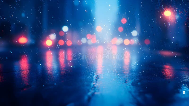 Rainy Night Cityscape Abstract Background Stock Illustration ...