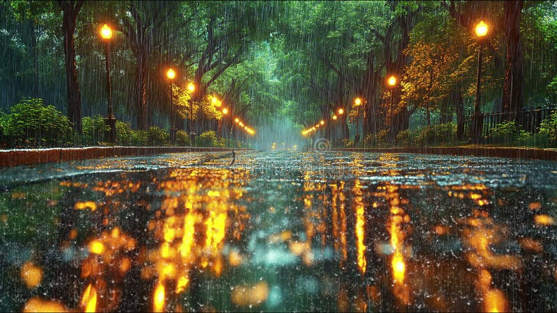 Rainy Night with a Leaf stock footage. Video of streetlights - 347321226