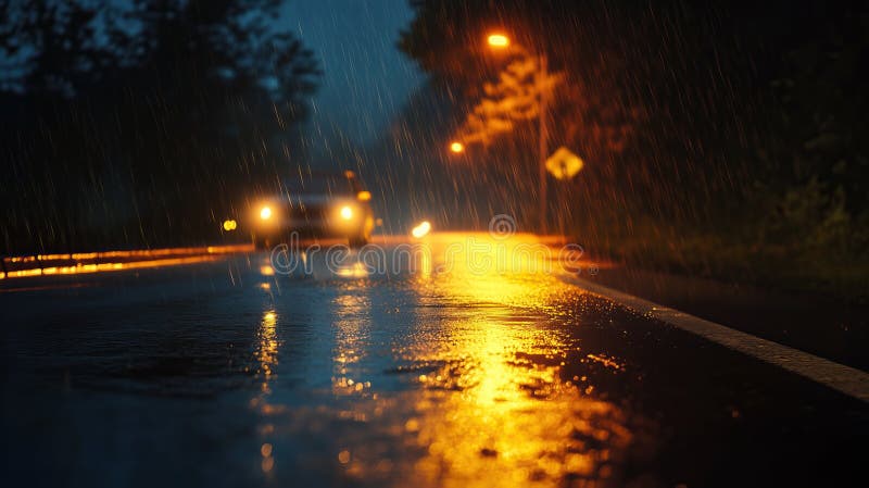 Rainy road night stock photo. Image of dark, rainy, highway - 330378080