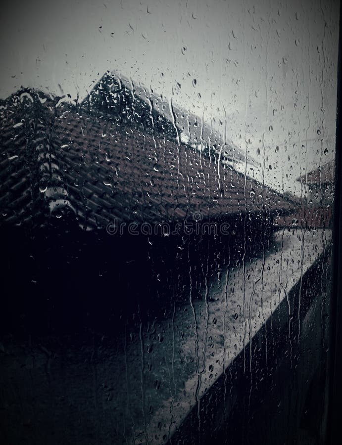 Rainy from the Roof of the House Stock Photo - Image of roof, afternoon ...
