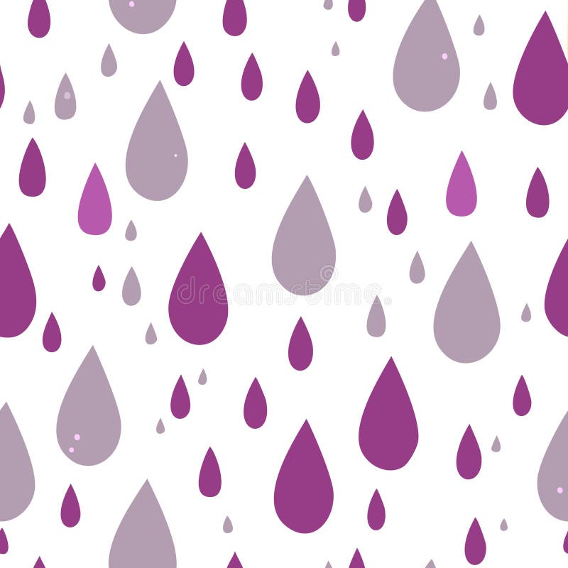 Purple Rain Vector Seamless Pattern Stock Vector - Illustration of ...