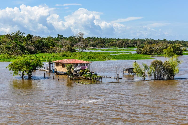 Rainy Season on the Amazon River, Brazil Stock Image - Image of ...