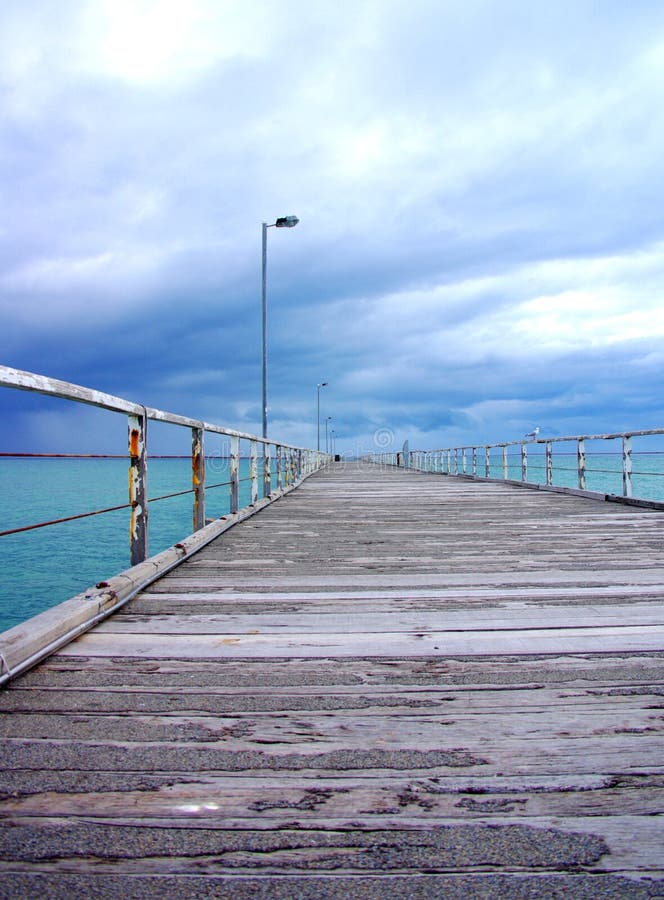 Rainy Sky & Wooden Jetty Stock Image - Image of australia, saint: 6254417