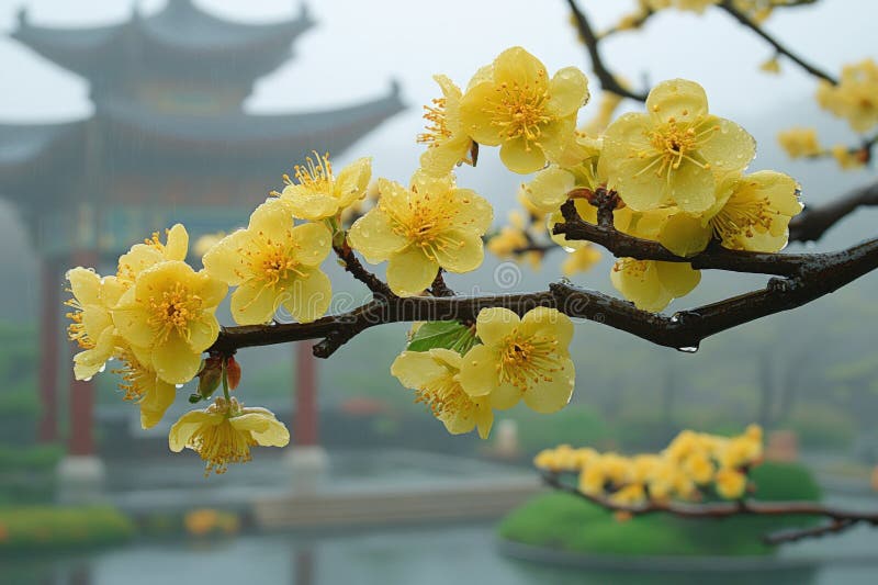 A Rainy Spring Day, Fresh and Serene, Natural Setting. Stock Image ...