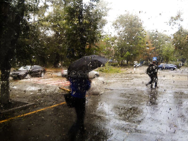 Rainy street stock image. Image of drops, water, raindrops - 47910803