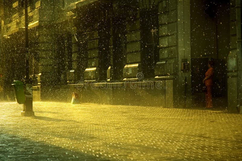 Rainy Sunset in Bucharest stock photo. Image of unusual - 1070418