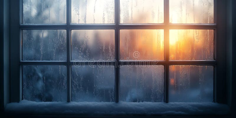 Rainy Sunset Window View stock illustration. Illustration of contrast ...