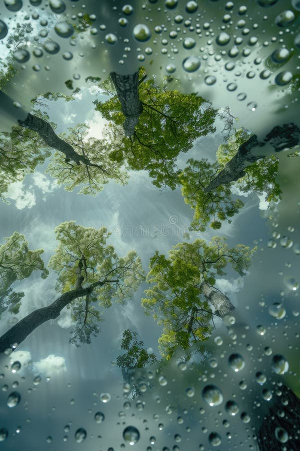 Rainy View of Trees through Windshield, Ideal for Weather or Nature ...