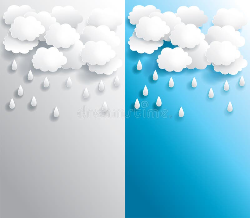Rainy Weather Banner in Various Background Stock Vector - Illustration ...
