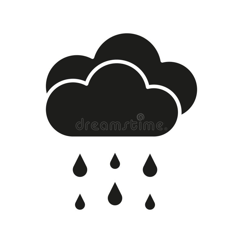 Rainy Weather Icon Vector Basic Design Simple and Modern Stock Vector ...