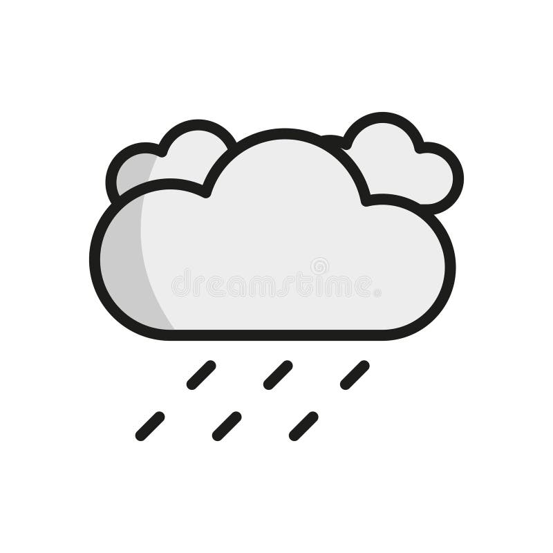 Rainy Weather Icon Vector Basic Design Simple and Modern Stock Vector ...