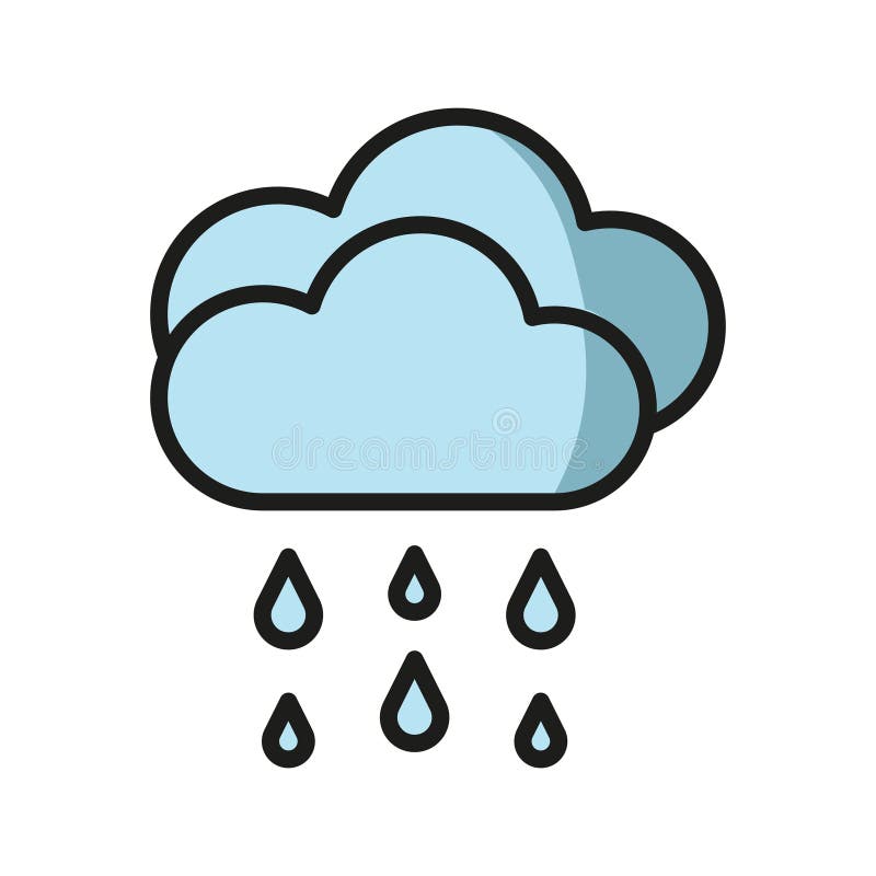 Rainy Weather Icon Vector Basic Design Simple and Modern Stock Vector ...