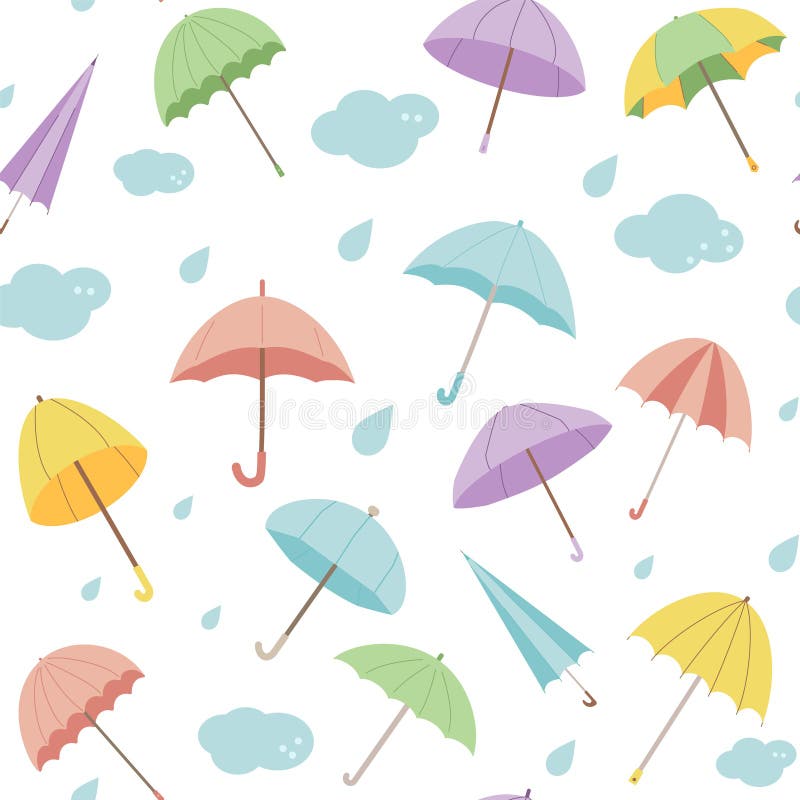 Spring Umbrellas Pattern Stock Illustrations – 932 Spring Umbrellas ...