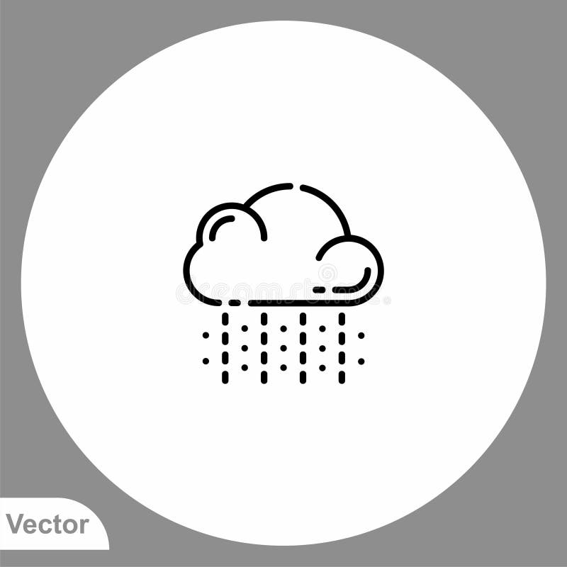 Rainy Weather Vector Icon Sign Symbol Stock Vector - Illustration of ...