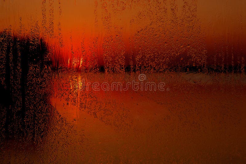 Rainy window at sunset stock photo. Image of awesome - 34506590