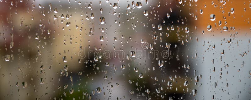 Rainy Window View Over Residential Area Stock Image - Image of natural ...