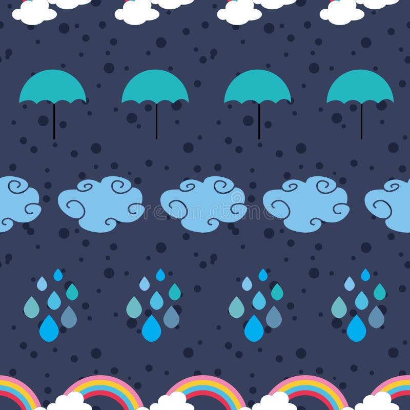 Rainy Winter Weather Seamless Pattern Vector Design Stock Vector ...