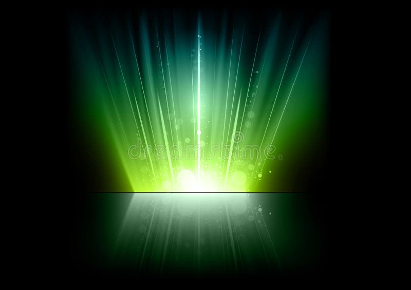 Raios verdes ilustração do vetor. Ilustração de iluminado - 32934223