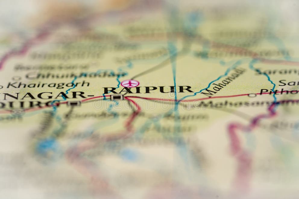 Raipur, India Highlighted on a World Map Stock Image - Image of ...