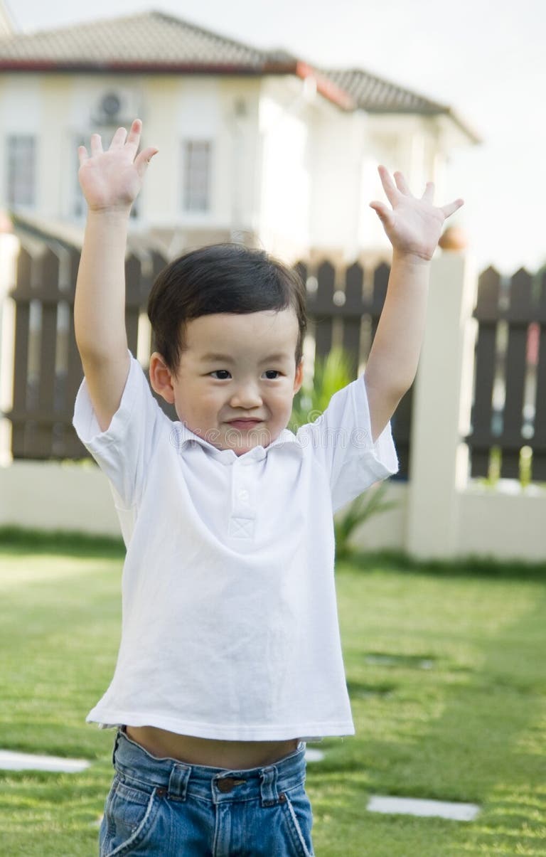 130 Happy Kid Raise His Hand Stock Photos - Free & Royalty-Free Stock ...
