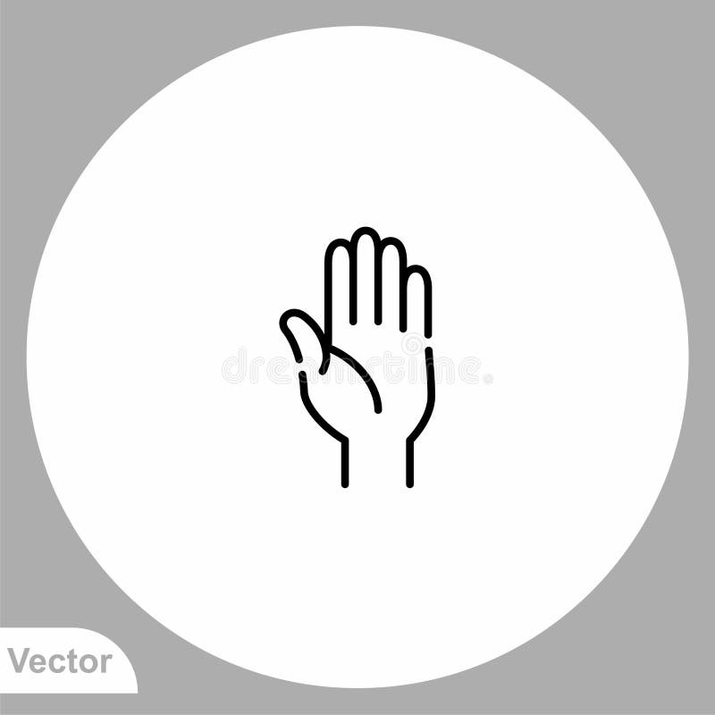 Raise Hand Vector Icon Sign Symbol Stock Vector - Illustration of ...