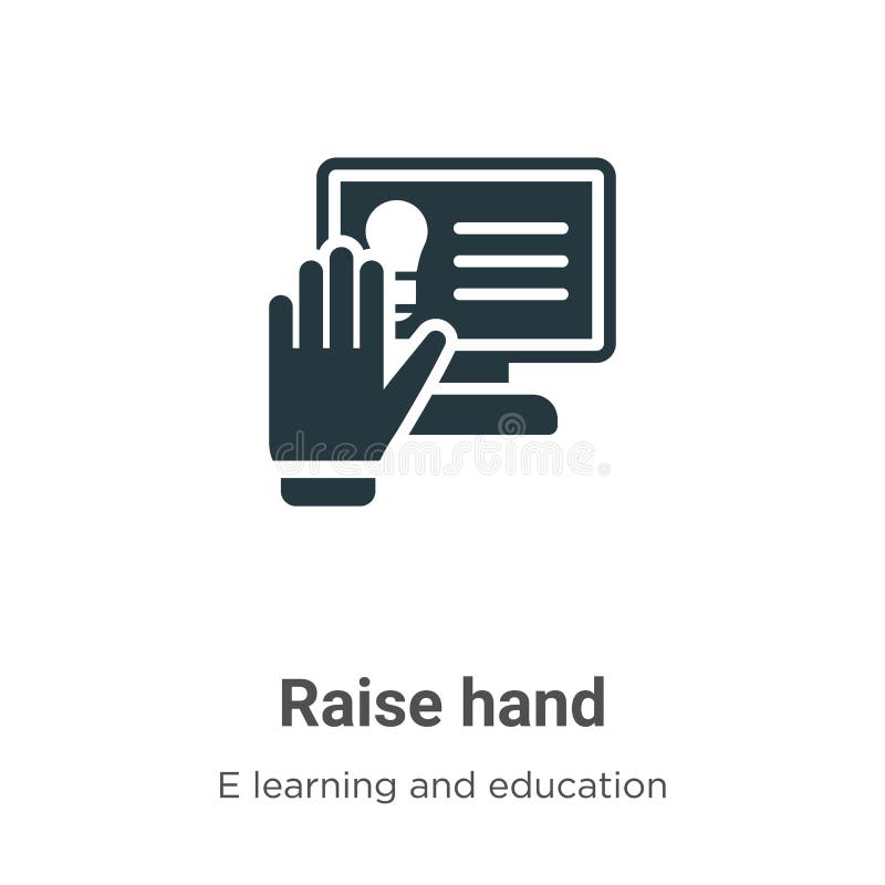 Raise Hand Vector Icon on White Background. Flat Vector Raise Hand Icon ...