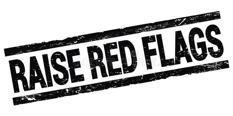 RAISE RED FLAGS Text on Black Rectangle Stamp Sign Stock Illustration ...