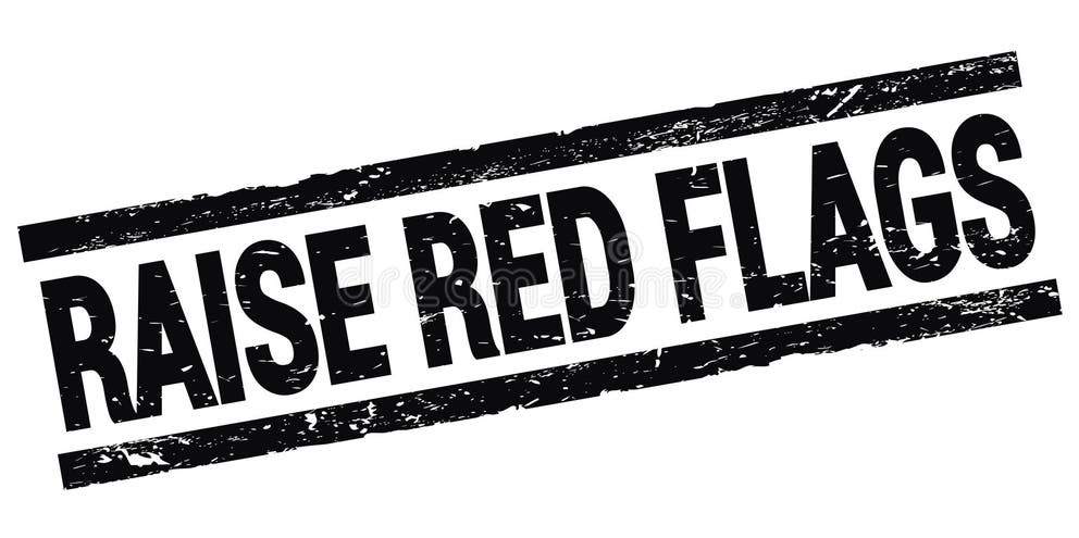 RAISE RED FLAGS Text on Black Rectangle Stamp Sign Stock Illustration ...