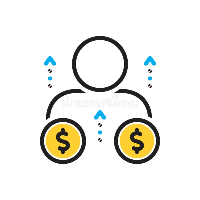 Multi Color Icon for Raise Salary, Raise and Increment Stock Vector ...