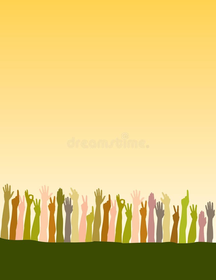 Colorful arms raised up stock vector. Illustration of rendering - 7315263