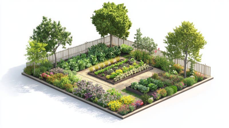 A Raised Bed and a Path in a Community Garden, Representing Sustainable ...