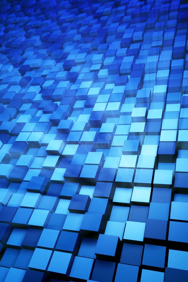 Blue Boxes Background with Light Rays Stock Illustration - Illustration ...