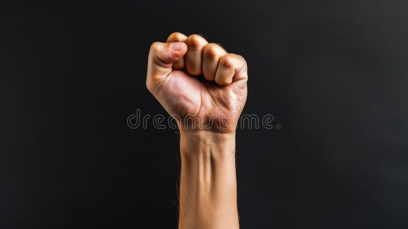 Black Power African American Raised Fist in a Symbol of Solidarity ...