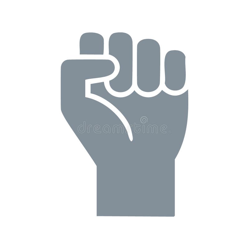 Raised Fist Icon. Simple Icon of a Clenched Fist Representing Power ...