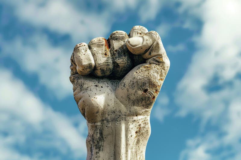 Raised Fist Over American Flag. Generative Ai Stock Photo - Image of ...